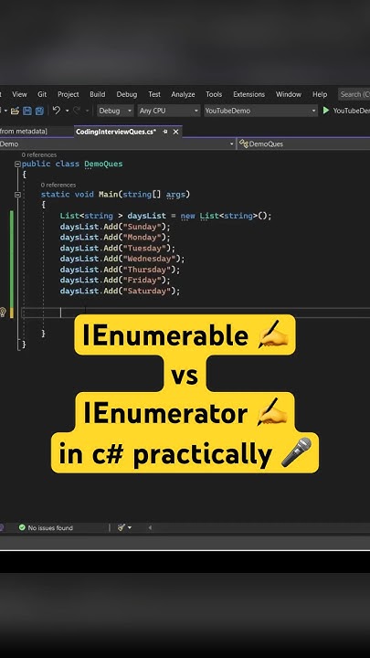 IEnumerable vs IEnumerator in C# #shorts #coding #csharp - YouTube