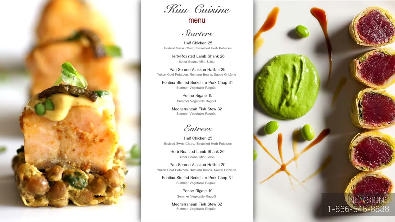 A Defined Elegance - Digital Menu Board Design - Hotel - NexSigns - YouTube