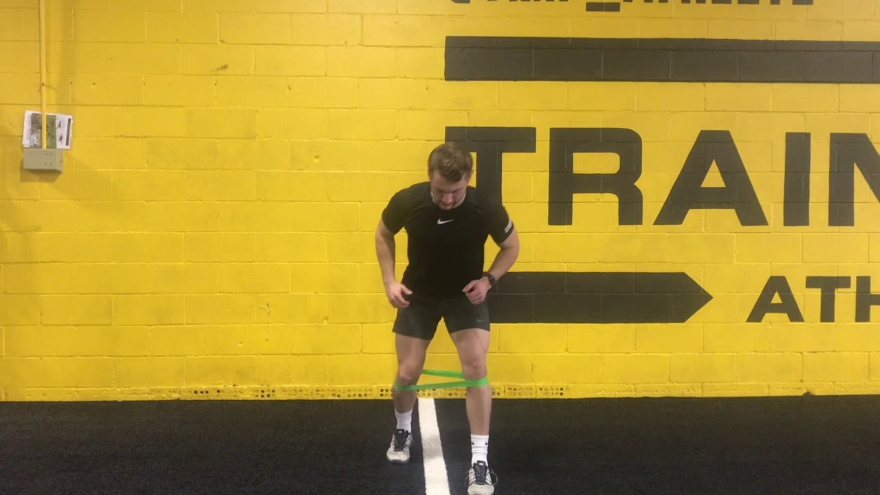 Mini Band Split Stance Bent Leg Linear Walks - YouTube