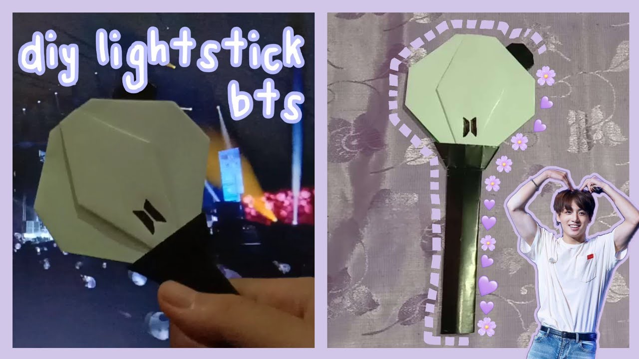 diy lightstick bts 💜 - lightstick bts from paper - paper craft - kpop ...