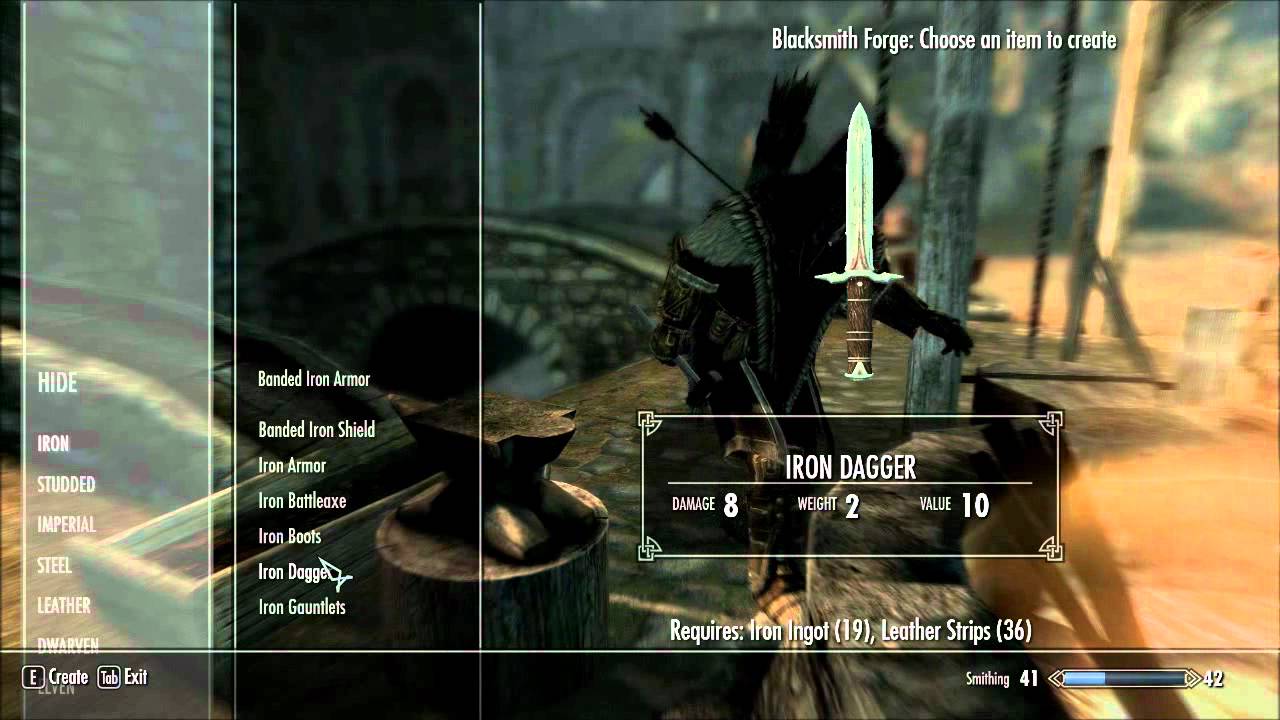 Skyrim: How to easily get to level 100 smithing - YouTube