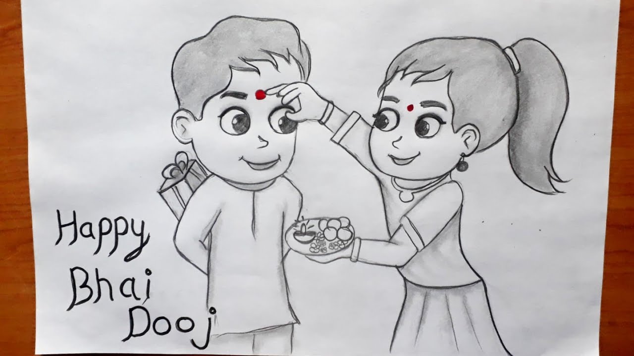 Bhai Dooj simple drawing | Bhai Dooj pencil drawing |easy drawing for ...