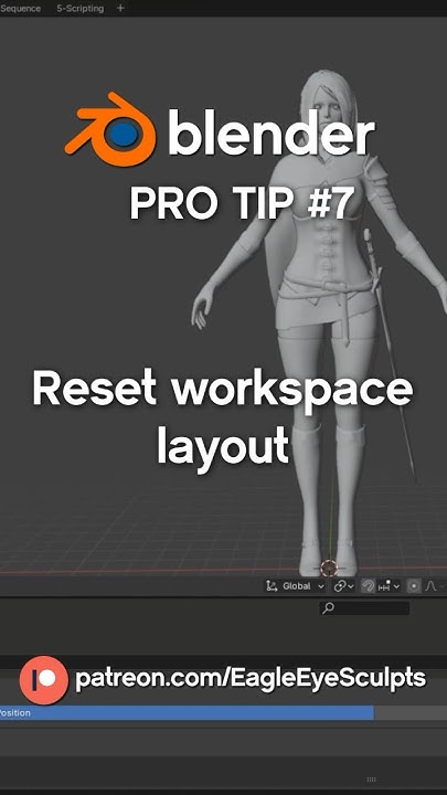 Reset workspace layout in blender in 8 seconds #blender #tutorial #sculpting #shorts - YouTube