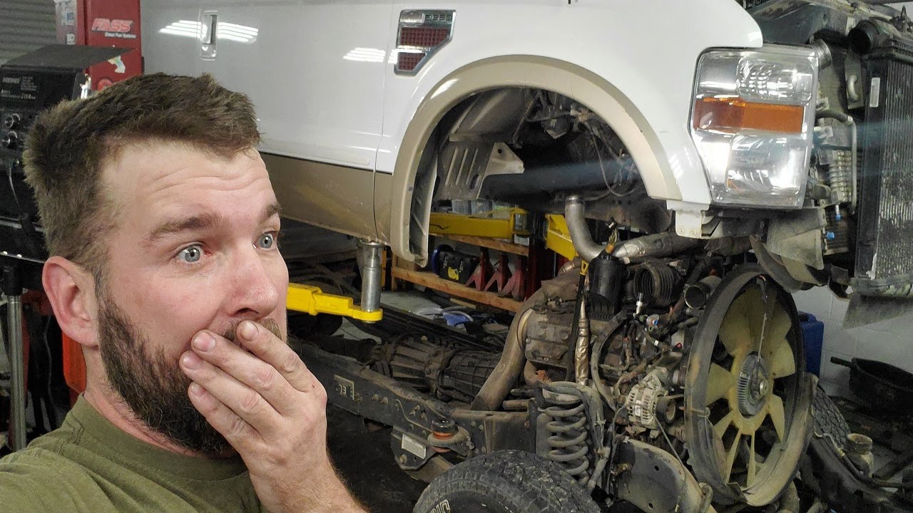 Pulling The Cab Off Of A Ford 6.4L Powerstroke Diesel To Make Way For A ...