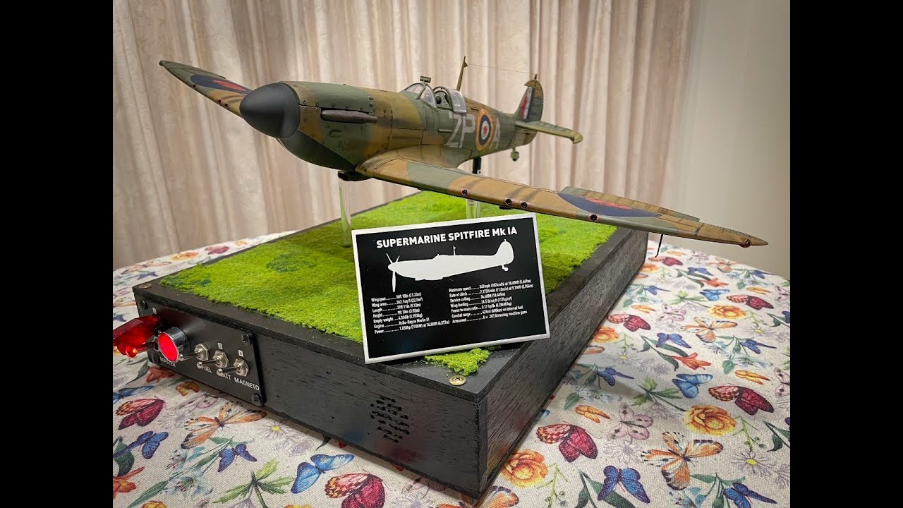 First start up of the Hachette Spitfire Mk 1a with modified base - YouTube