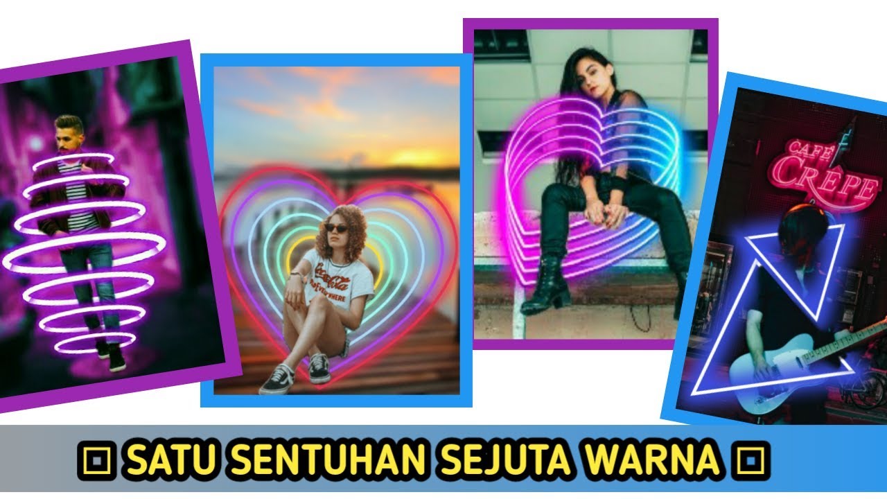 Cara edit foto neon Spiral Effect | Aplikasi editor foto terbaik | Picshot tutorial - YouTube