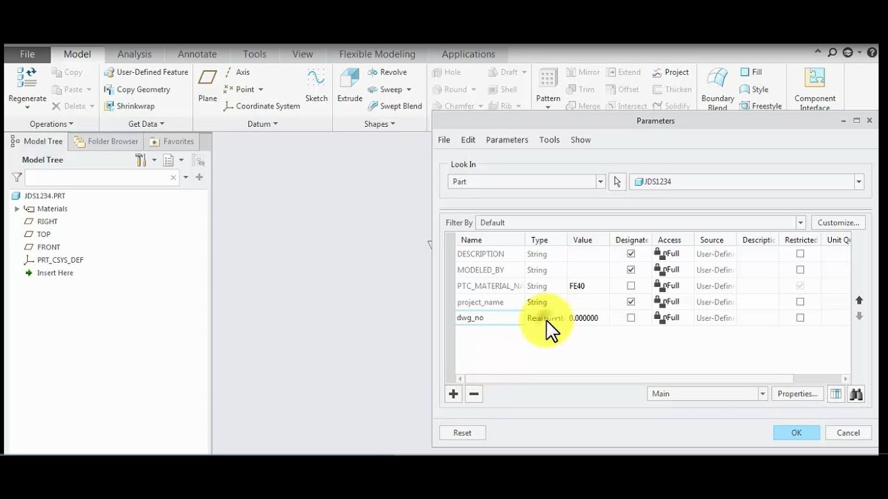 Customize Part Templates for Easy Editing In Title Block Format in Creo ...