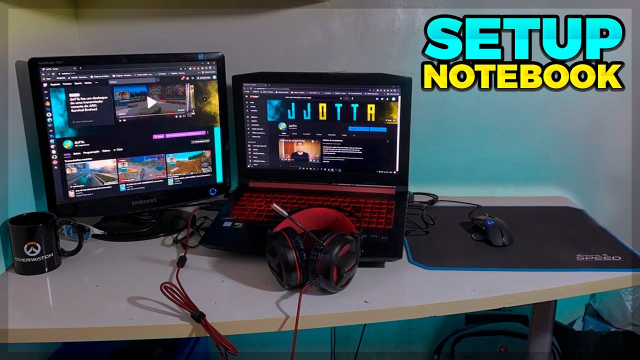 MEU SETUP GAMER COM NOTEBOOK E 2 TELAS 2021 - YouTube