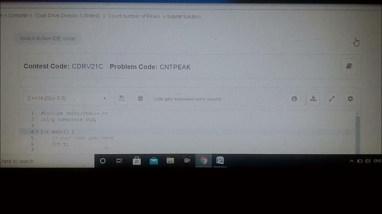 count number of peaks codechef problem -3... - YouTube