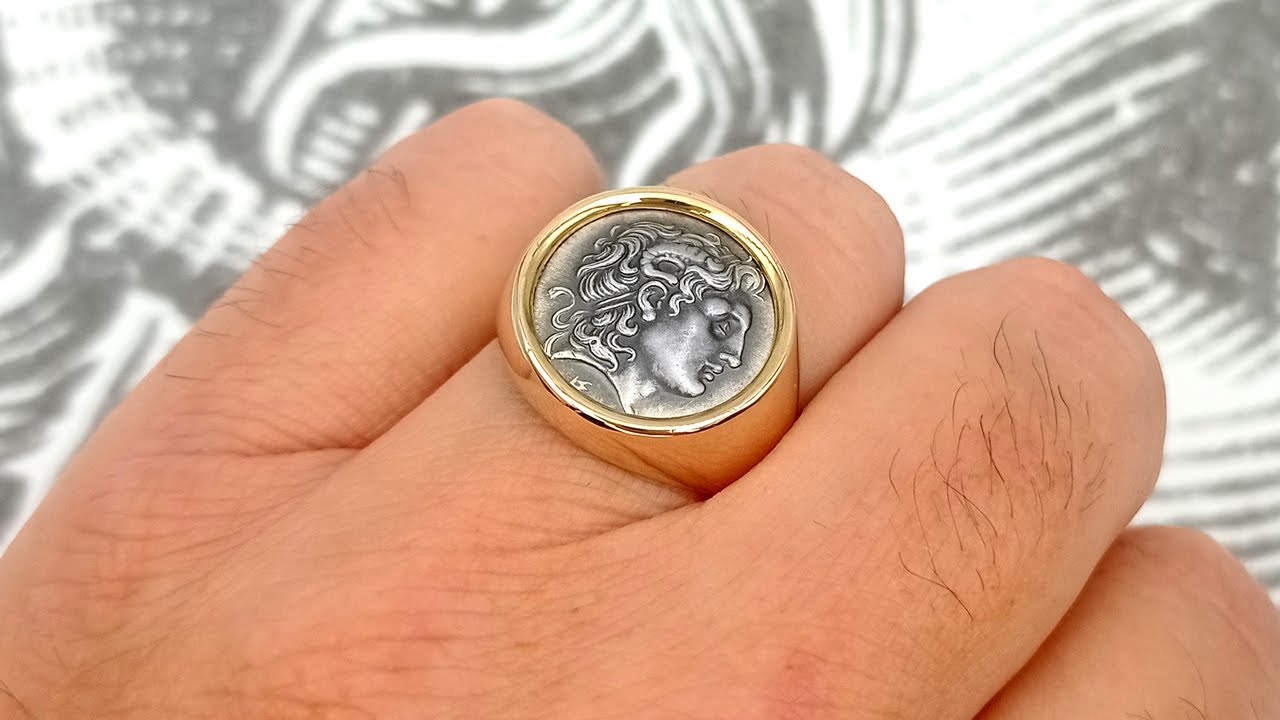 14k Gold & Silver Alexander the Great Ring - YouTube