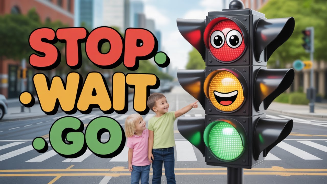 Learn Traffic Lights for Kids 🚦 | Stop Wait Go Song | Road Safety ...