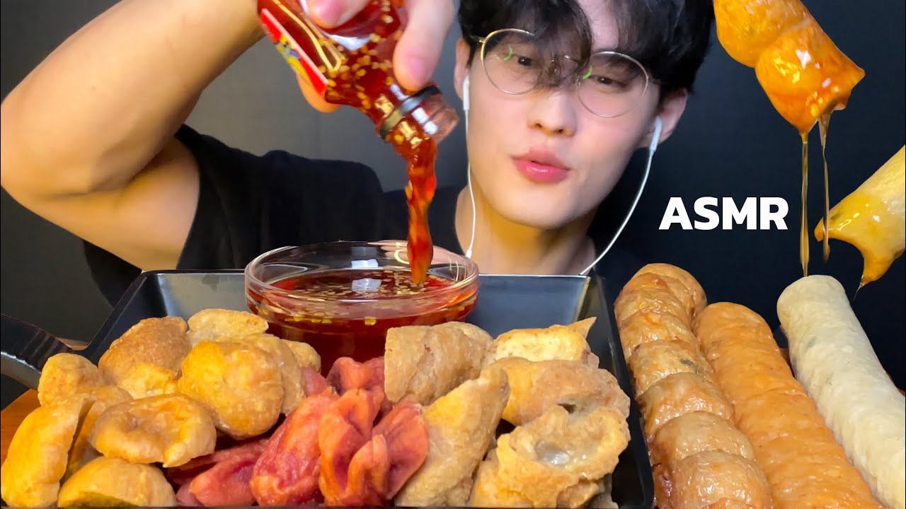 ASMR 꽃게,새우,생선 어묵 파티~! 통 어묵, 어묵,소세지 튀김 (Ft.매콤 달달 소스) Fried Fish Ball ...