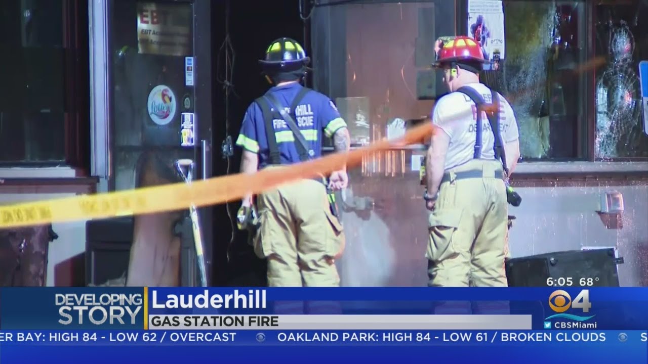 Fire At Lauderhill Gas Station - YouTube