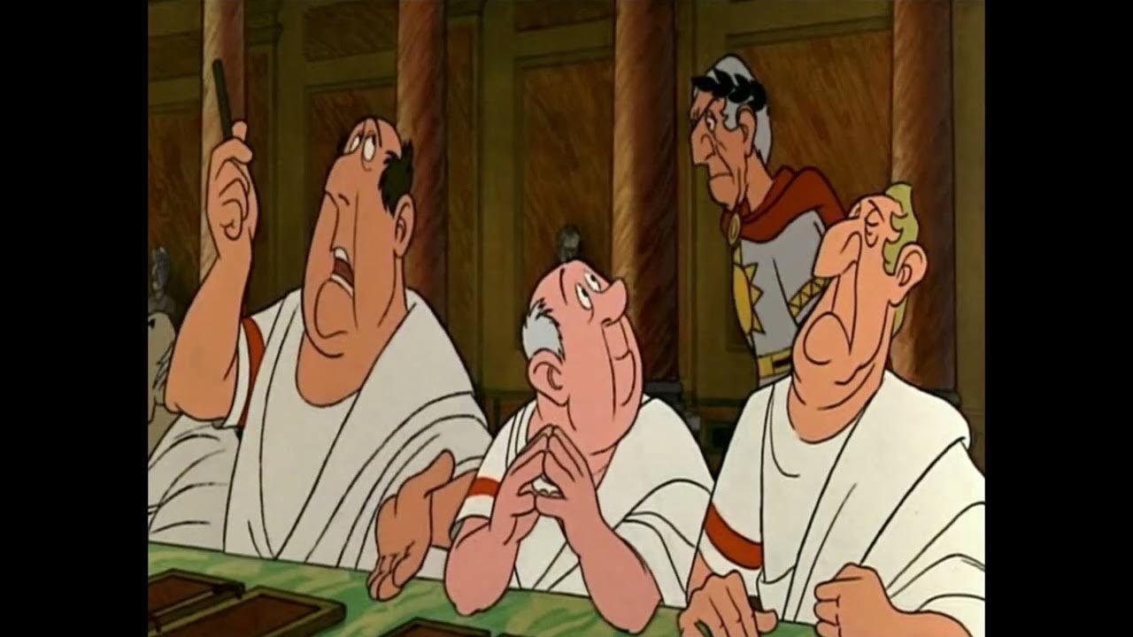 The Twelve Tasks of Asterix (Julius Caesar's senate scene) (1976) - YouTube