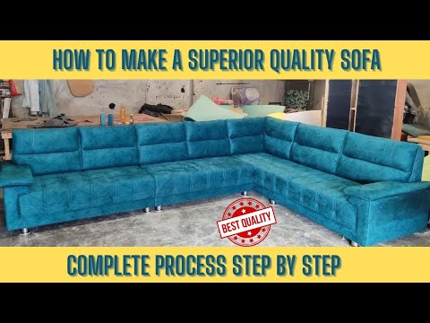 L Shape Sectional sofa | Livingroom Sofa Manufacturing Process, Sofa ...