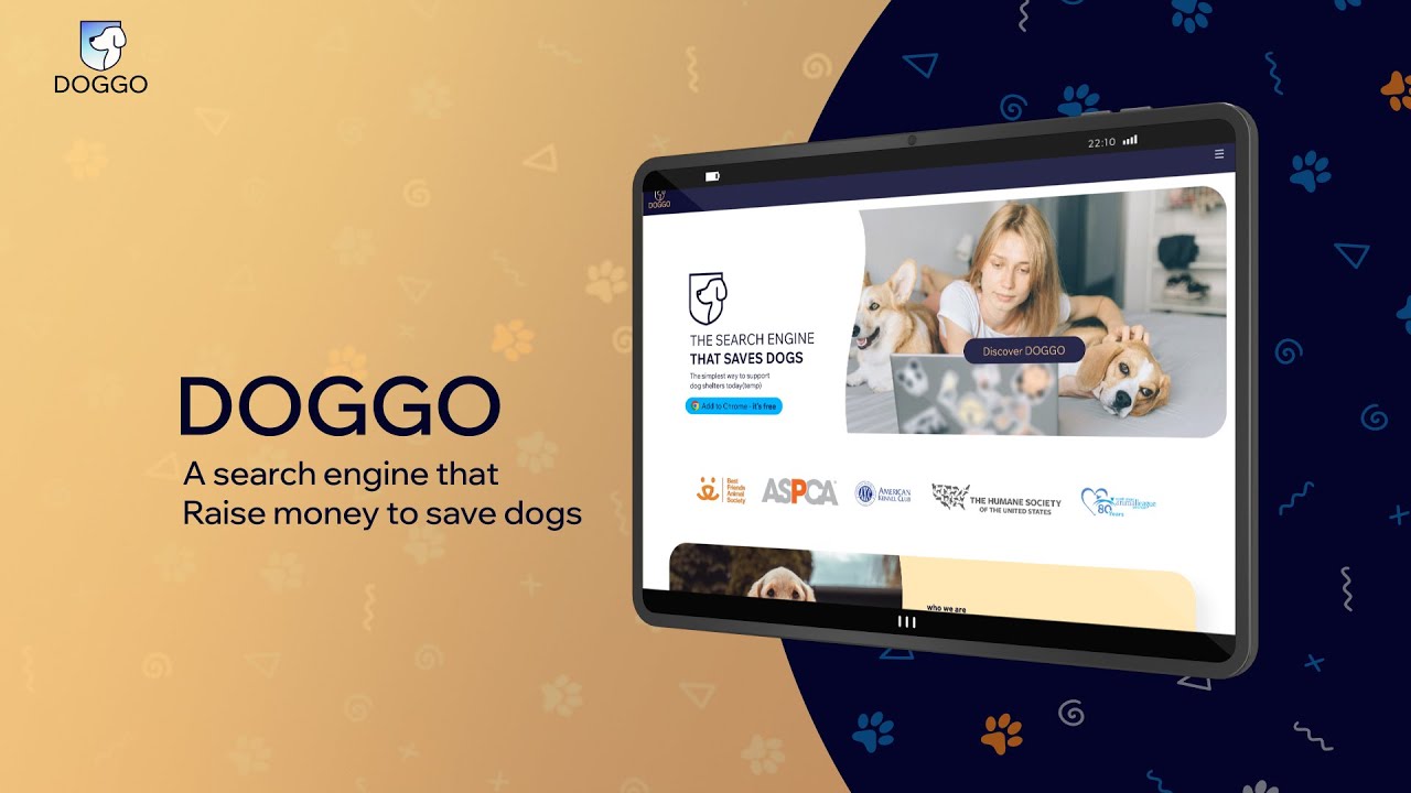 DogGo intro - The search engine that saves dogs. Add to Chrome - it's ...