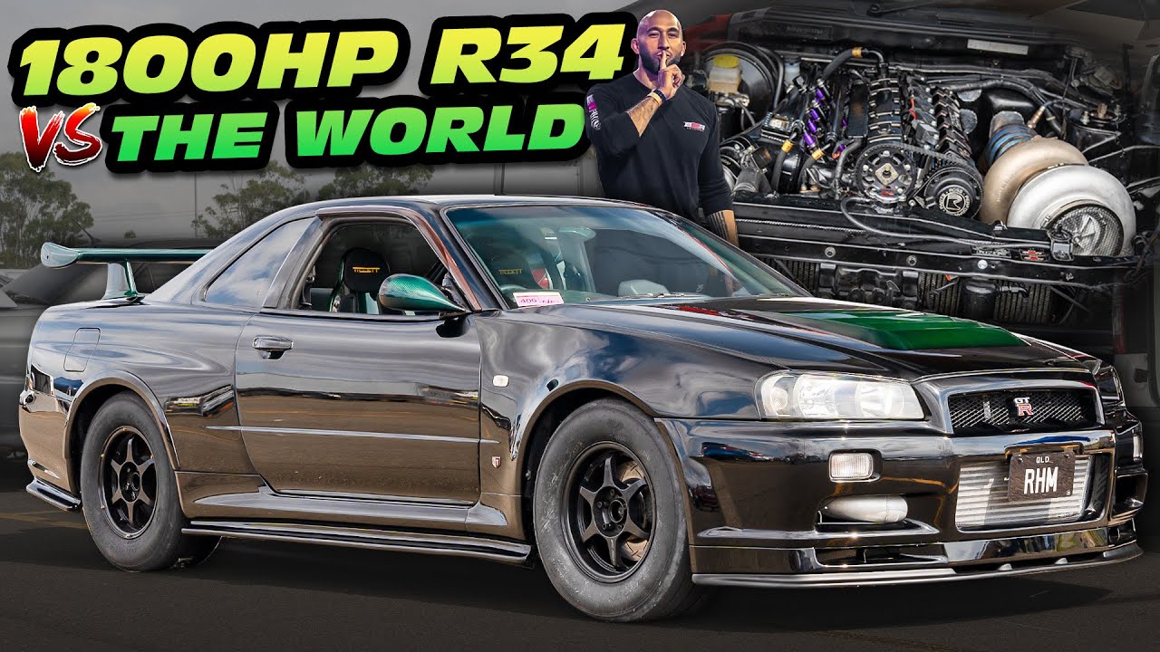 1800HP R34 GTR CALLS OUT 2000HP Lambo! (Australia's Racing Scene ...