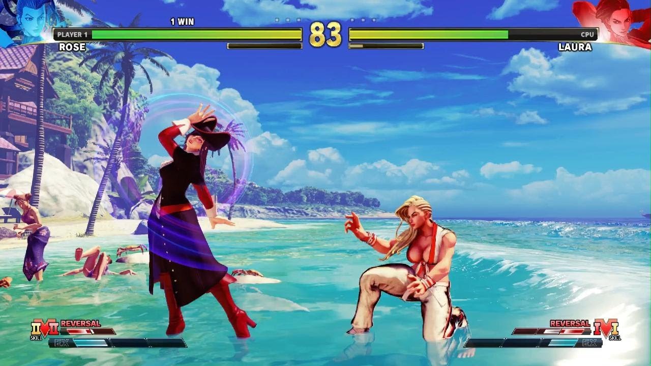 Street Fighter V. Rose vs Laura. Ruby Heart Costume - YouTube