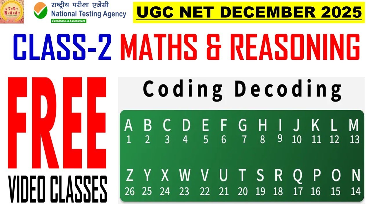 Coding decoding class 2 unit 5 maths ugc net december 2025 Paper 1 free classes - YouTube