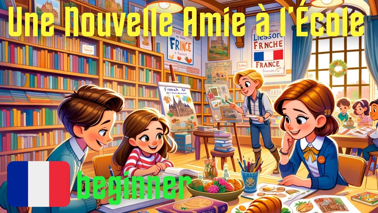 French Short Stories for Beginners - New Friend at School - YouTube
