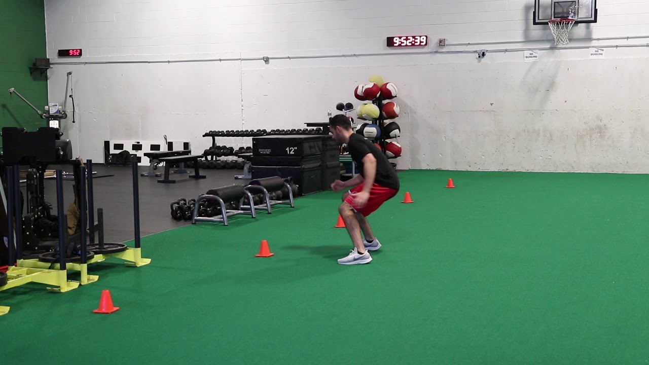 Lateral Shuffle to Sprint Cone Series - YouTube