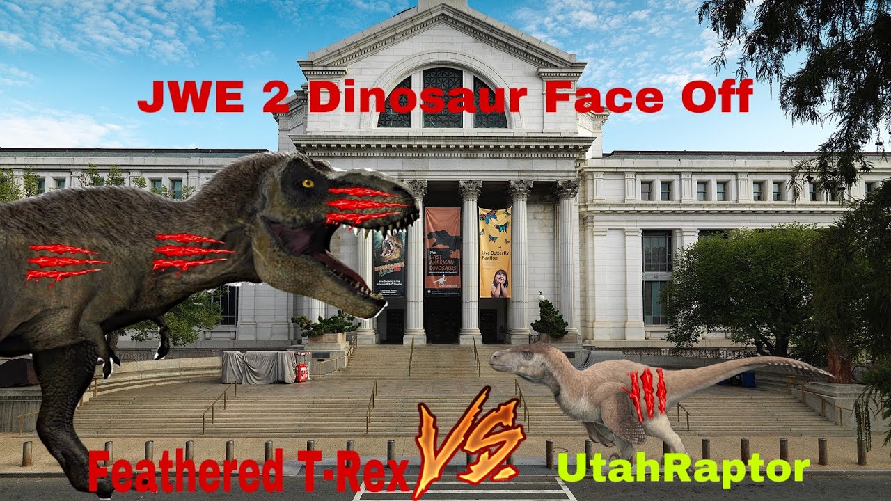 JWE 2 Dinosaur Face Off Feathered T-Rex vs UtahRaptor 2033 - YouTube