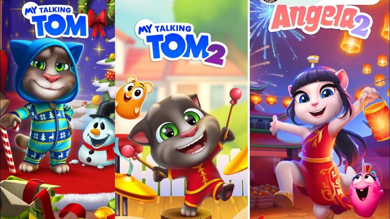 my talking tom 2 vs tom and Angela 2 ♥️♥️ funny #youtubevideo - YouTube