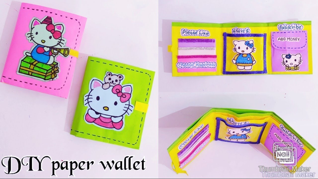 DIY how to make paper wallet / wallet origami/ kids fun craft - YouTube