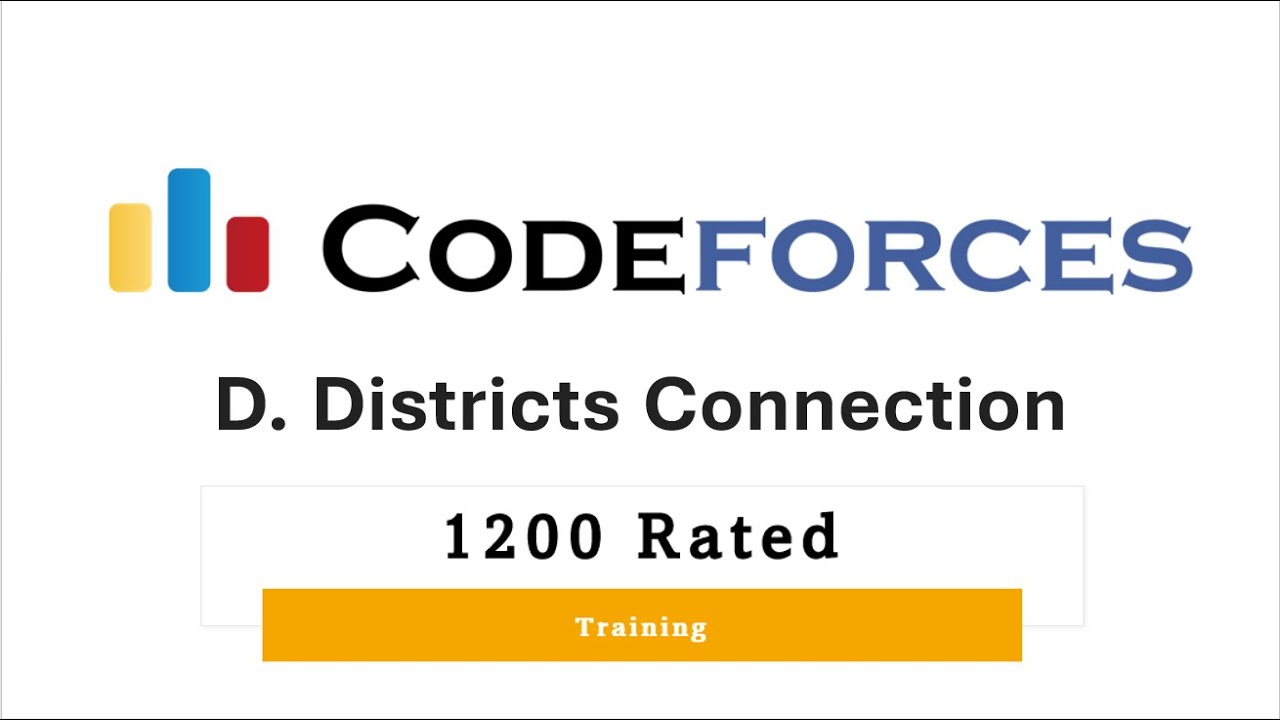 D Districts Connection | Codeforces Round 677 (Div. 3) | شرح بالعربى - YouTube