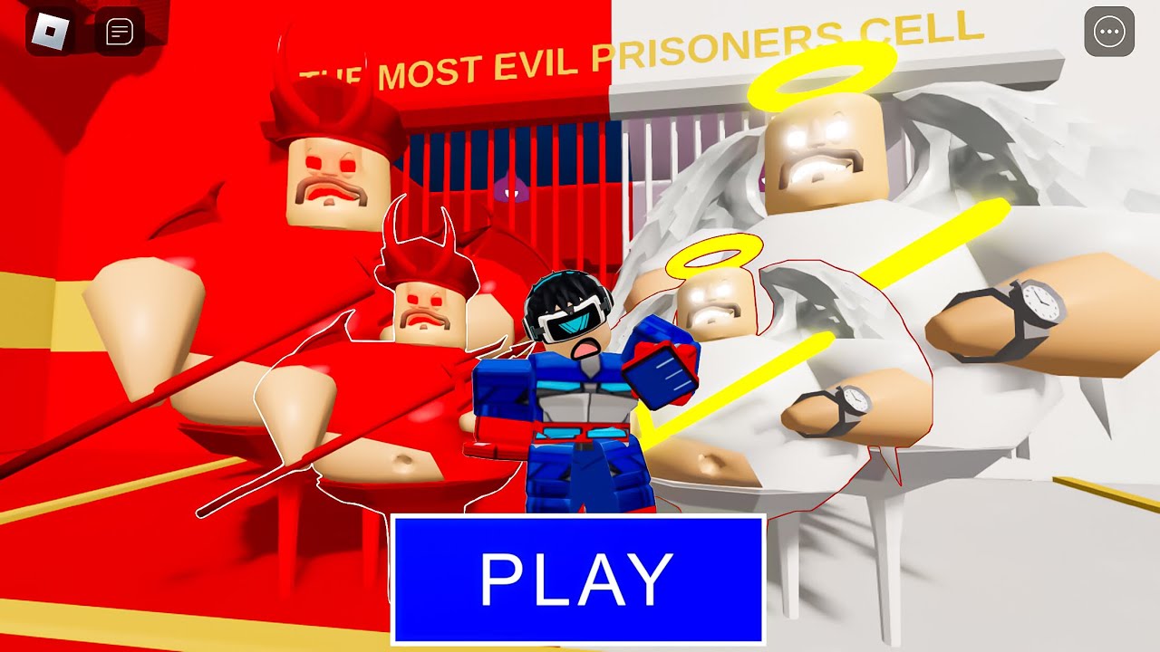 Escape Barry Prison DEMON VS ANGEL BARRY'S PRISON RUN!OBBY~ GAMEPLAY ...