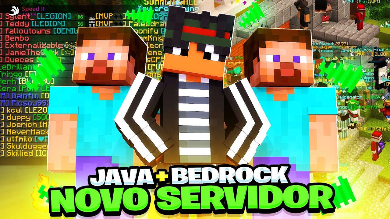 NOVO SERVIDOR SURVIVAL ONLINE para MINECRAFT JAVA e BEDROCK com ECONOMIA, PETS, HABILIDADES e ...
