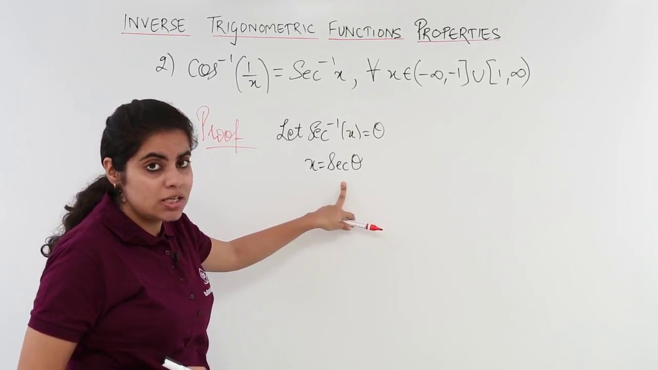 Class 12th Prove Cos Inverse 1 X Sec Inverse X Trigonometric