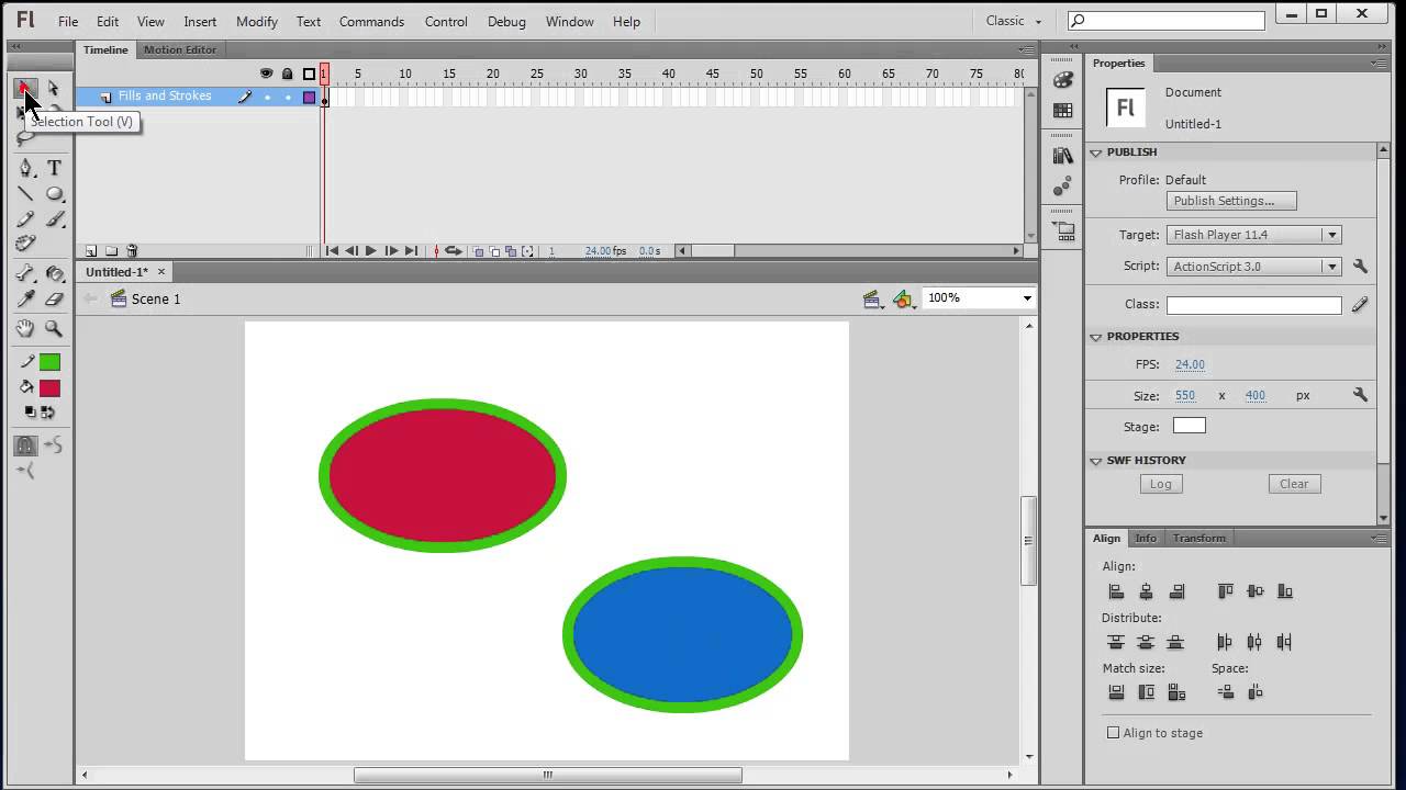 Using Fills and Strokes (borders) in Flash - YouTube