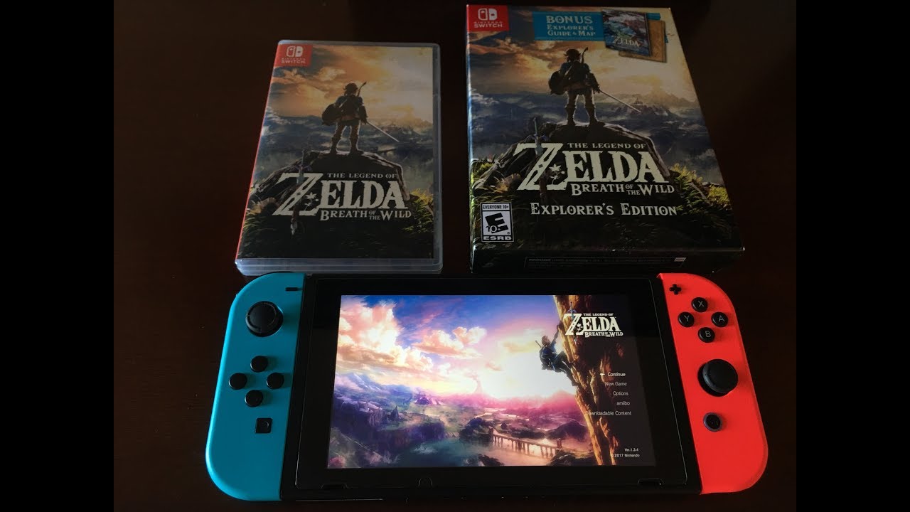 The Legend Of Zelda BOTW Explorers Edition Nintendo Switch Unboxing ...