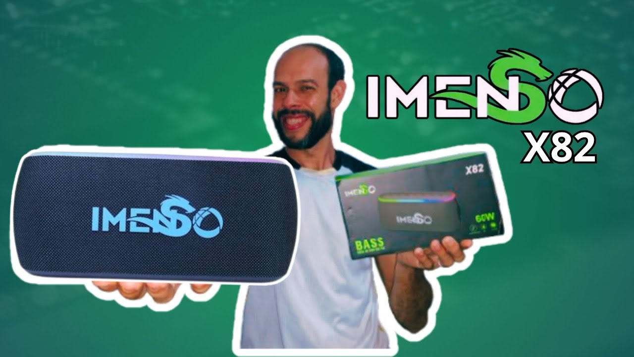 Caixa de som IMENSO X82 60W TWS IPX6 GRAVES INCRÍVEIS! (Unboxing ...