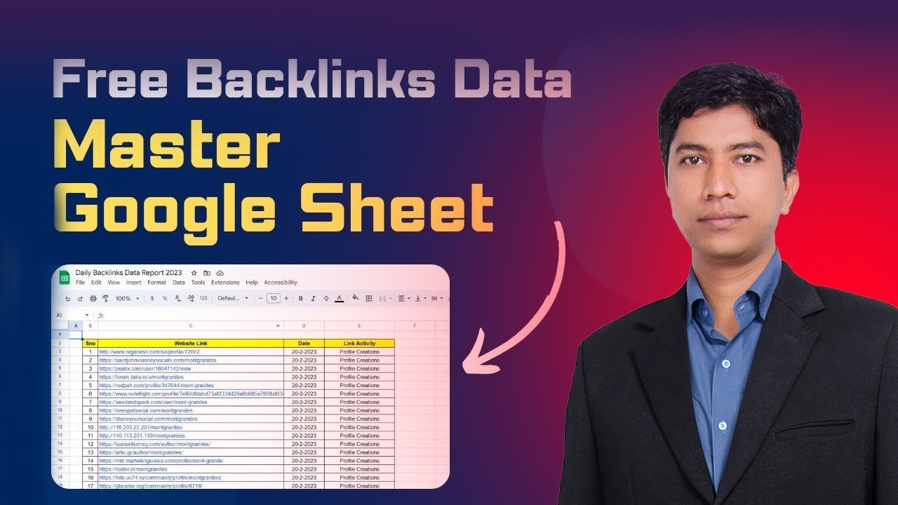 free backlink site list master in google sheet - YouTube