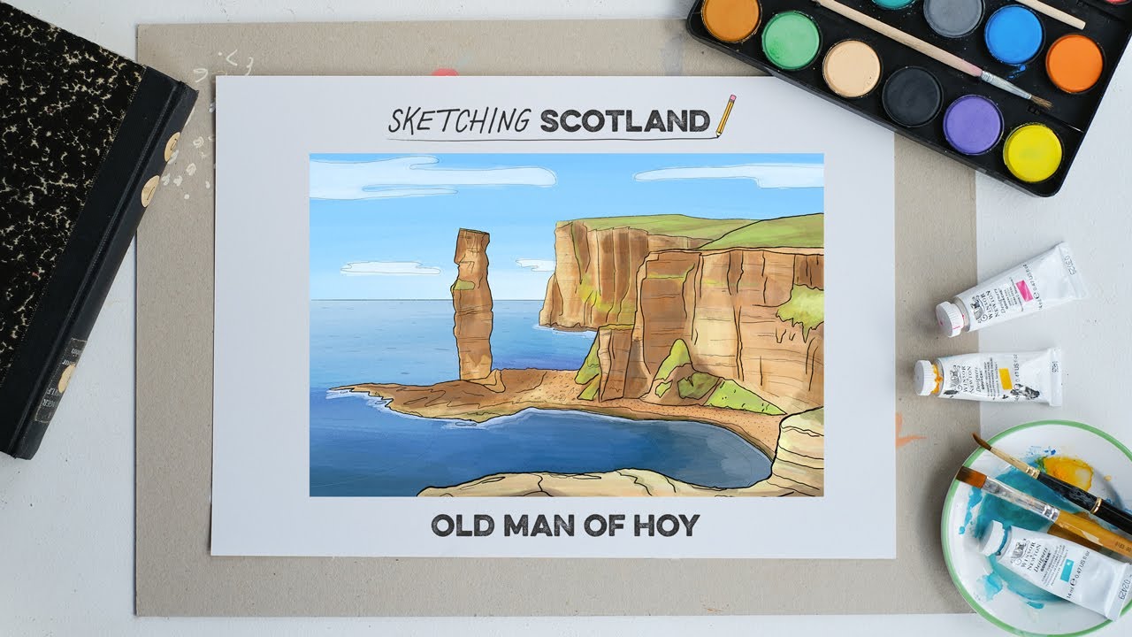 Sketching Scotland - Draw Orkney's Old Man of Hoy - Ep.10 - YouTube