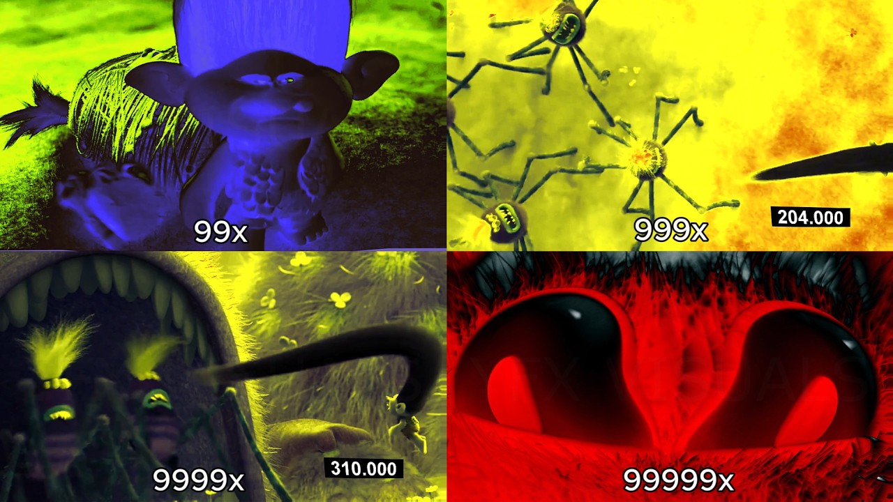 Trolls/ Branch vs. Spider at 99999x Speed | Remix Parody Sponsored ...