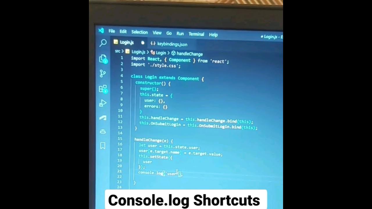 Console.log Shortcuts 1.0 in VS Code #short #shorts #javascript #react ...
