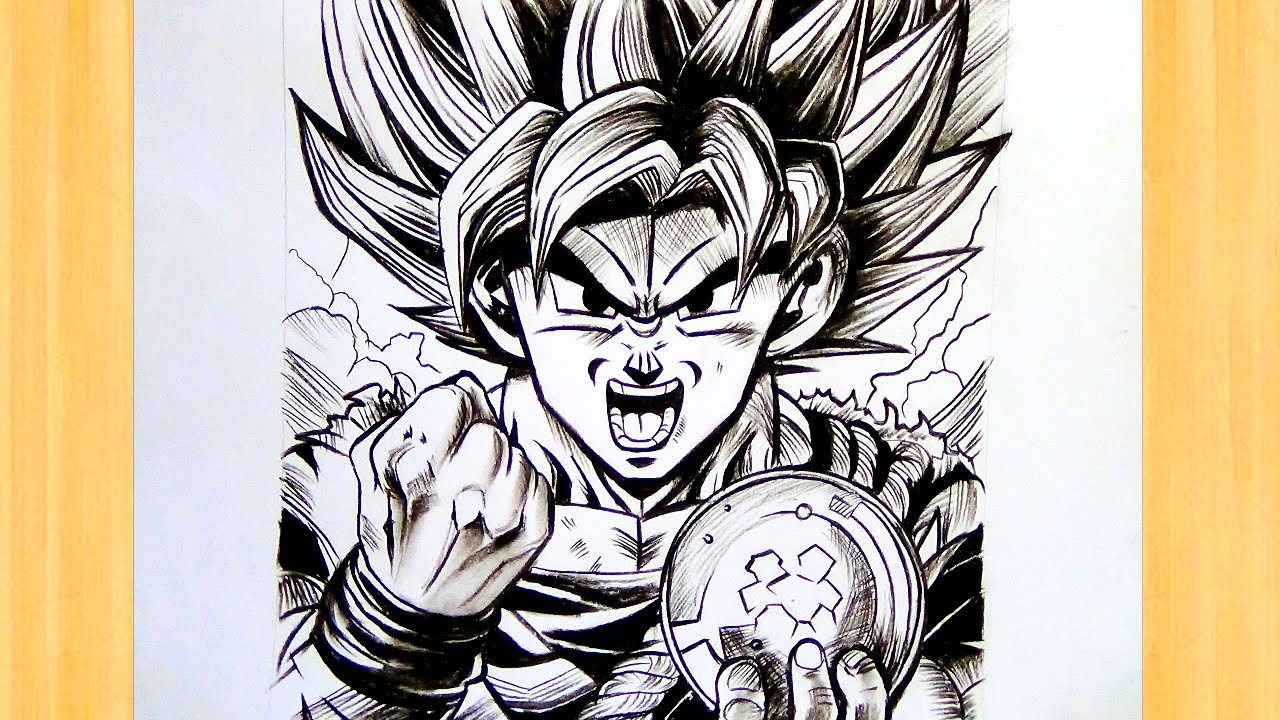 How To Draw Goku MUI Kamehameha | step by step | Dragon Ball Super ...