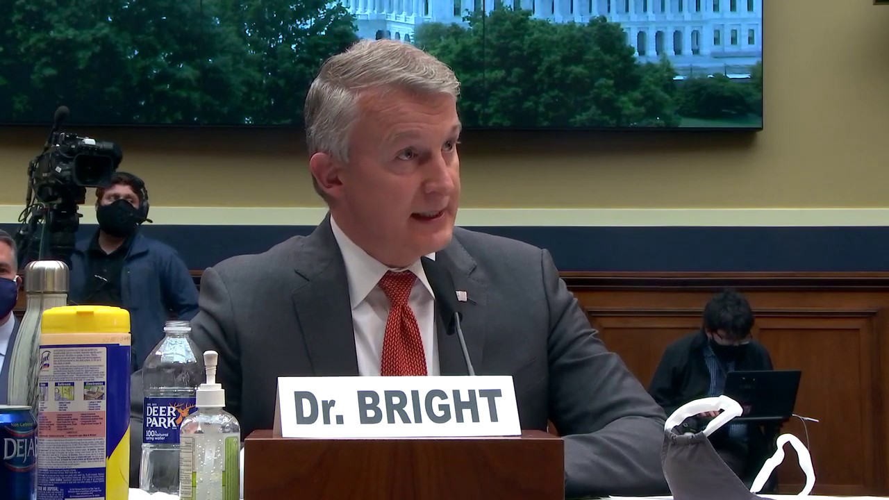 Dr. Richard Bright testifies about the failure to prepare for N95 mask ...