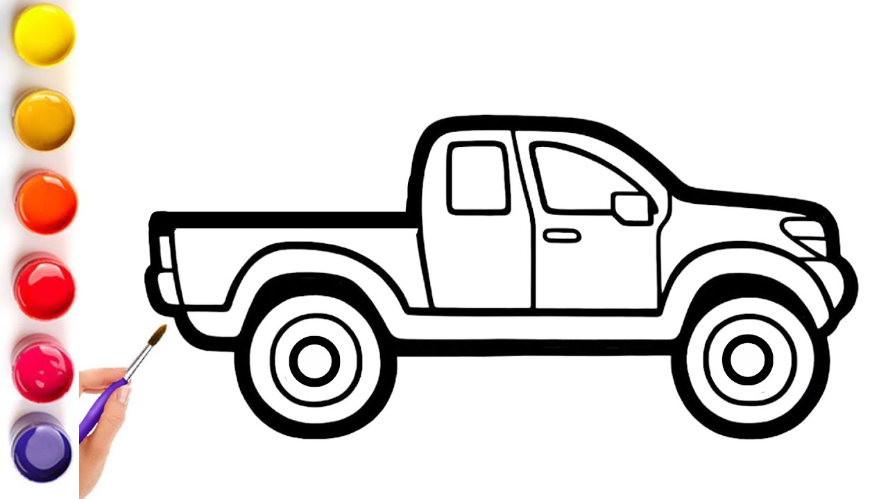 Pickup 4x4 Drawing, Painting and Coloring for Kids & Toddlers | Easy ...