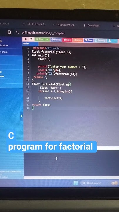 C programming for finding factorial of a number #c#viral #coding - YouTube