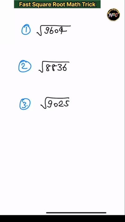 🤔 Fast Square Root Math Trick #shorts #square - YouTube