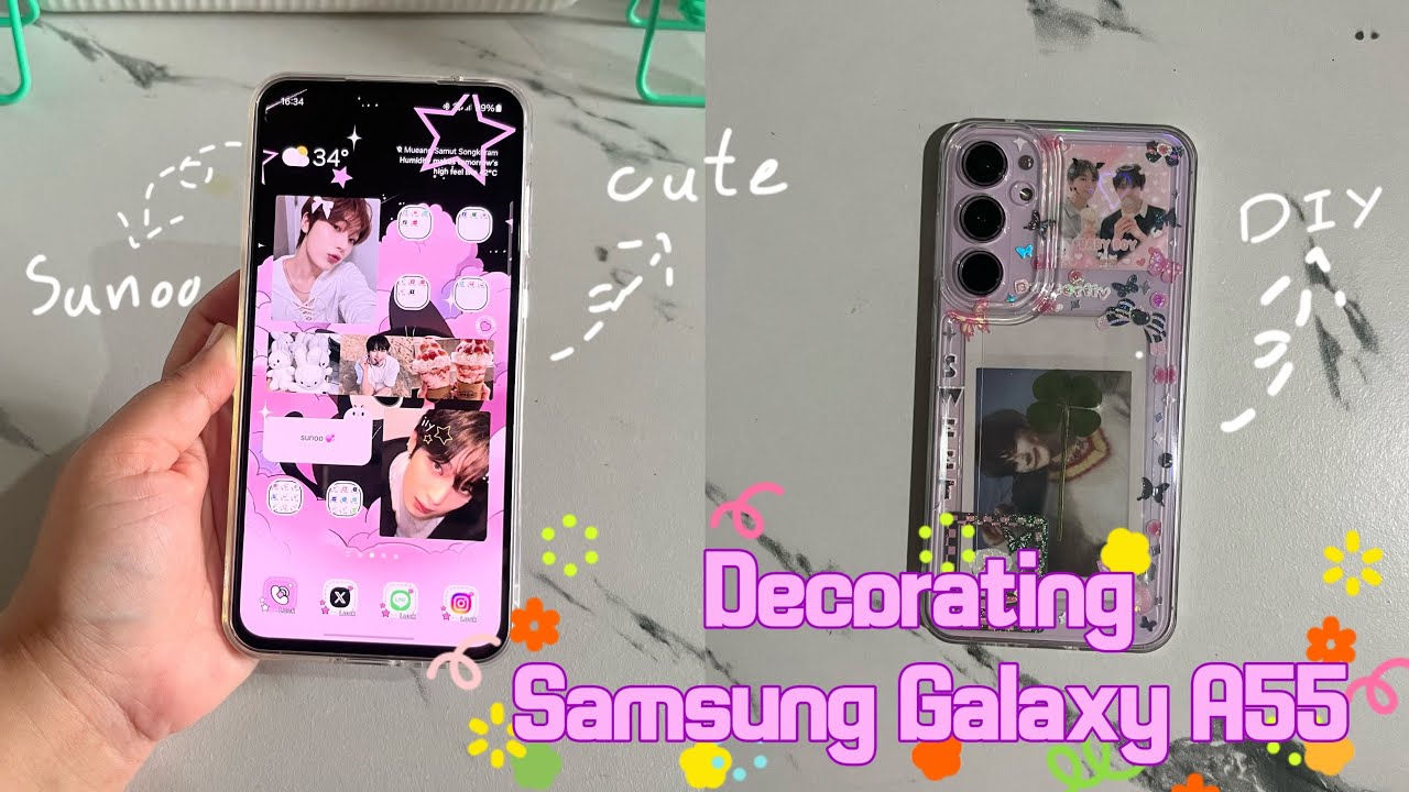 Decorating & DIY case phone Samsung Galaxy A55 |aesthetic - YouTube