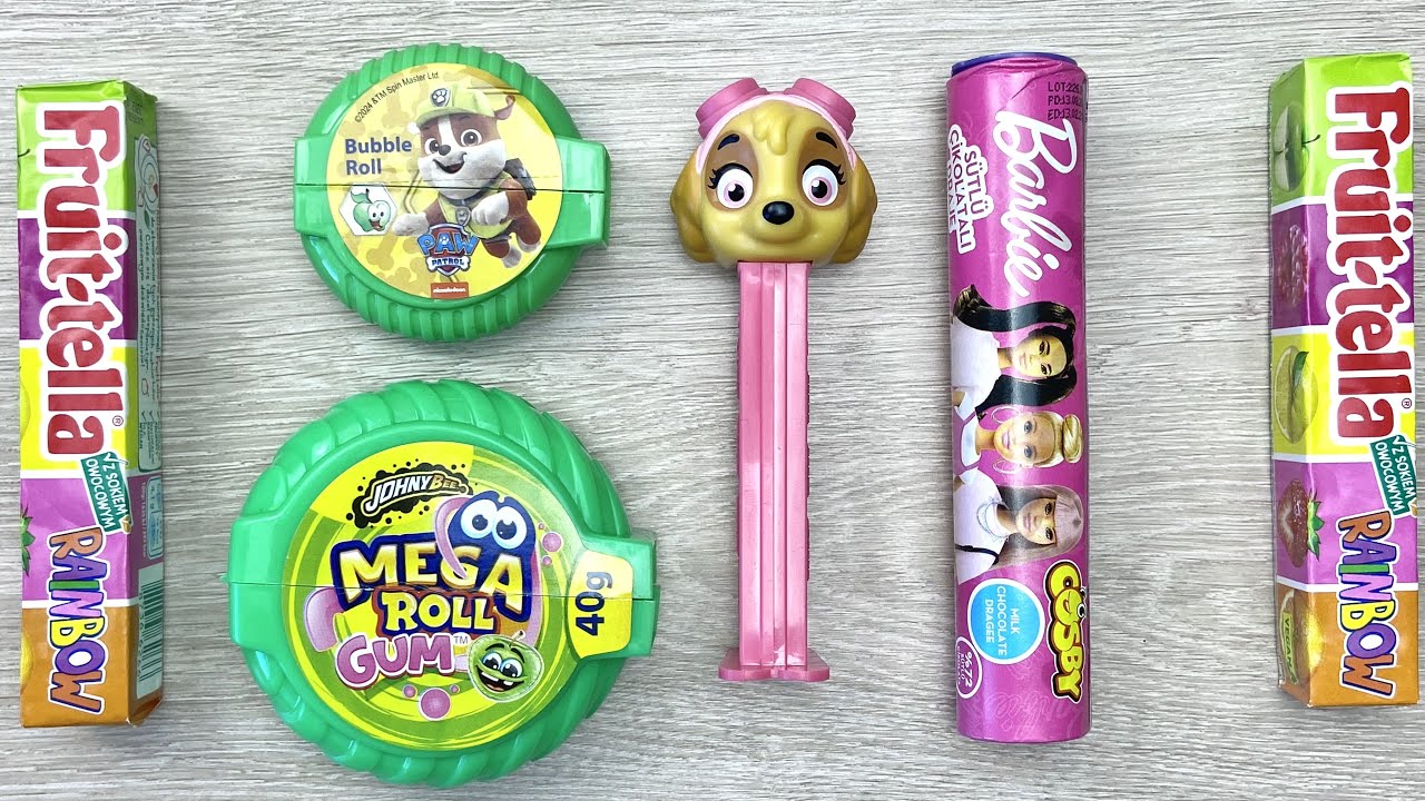 Candies Mega Roll Cosby Fruittella| Unpacking | ASMR | Satisfying Video - YouTube