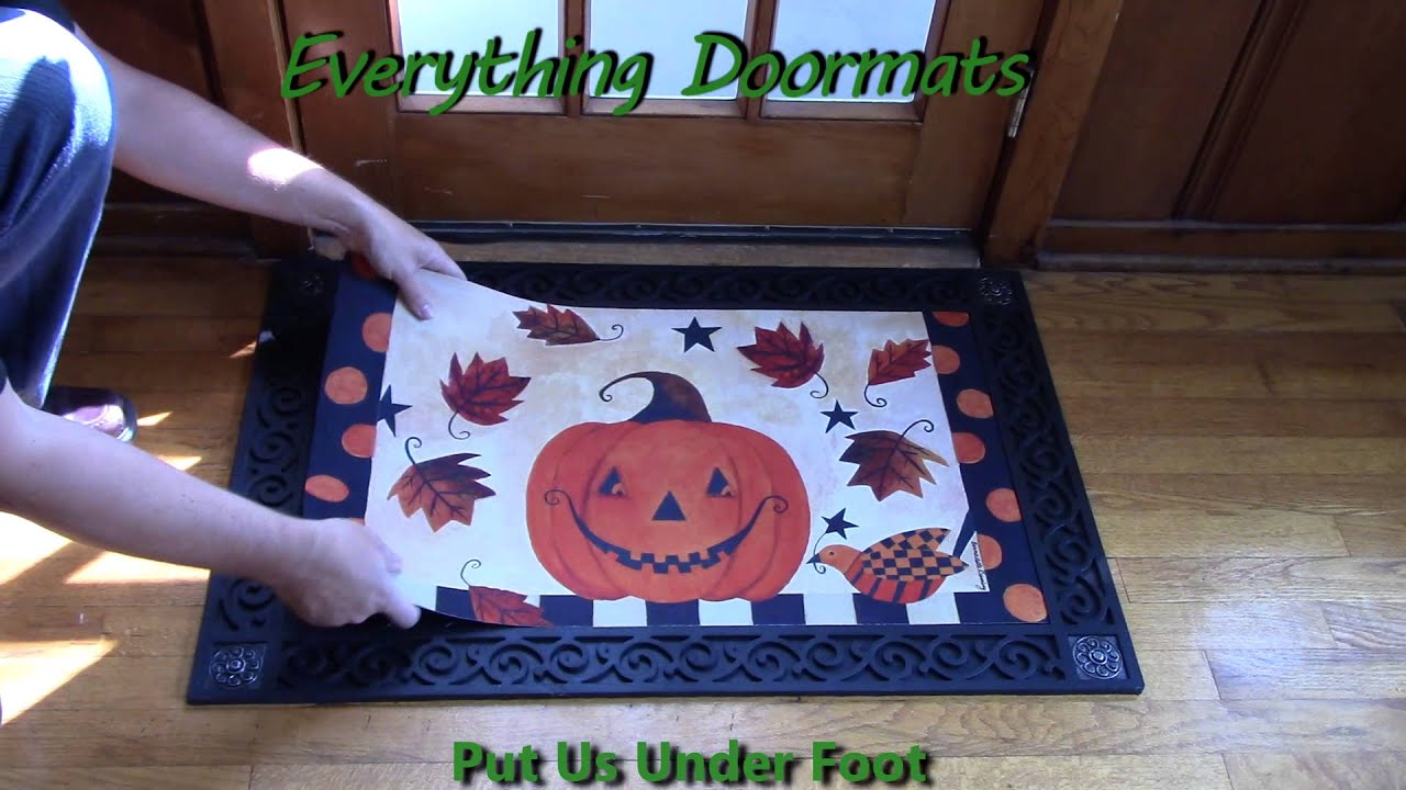 Country Pumpkin MatMates Insert Doormat - 18 x 30 - YouTube