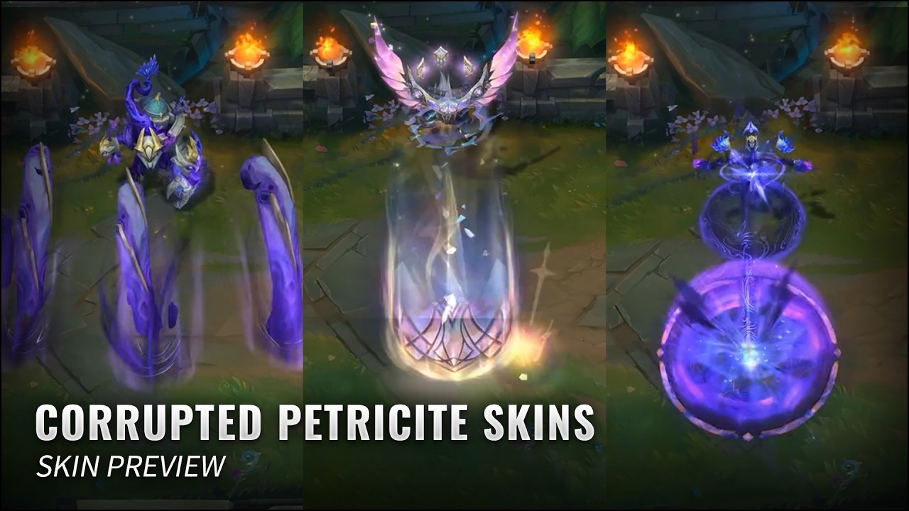 Prestige Requiem Sona & Corrupted Petricite Xerath, Maokai Skin Preview ...