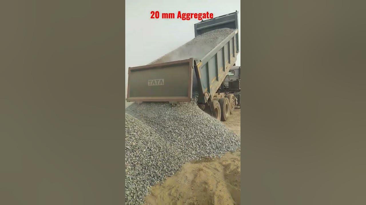 20Mm Aggregate Unloading at site - YouTube