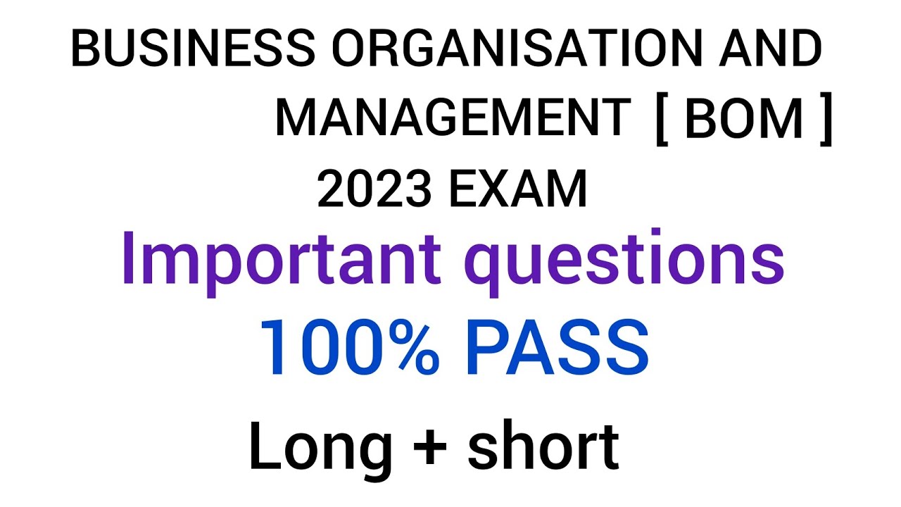 BOM IMPORTANT QUESTIONS 2023 // BCOM 1ST SEM BOM IMPORTANT QUESTIONS ...